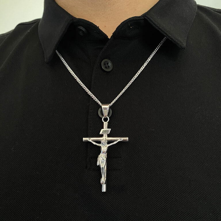 Collar crucifijo tubular plata – Sumaq Design for Men – Handcrafted Jewelry